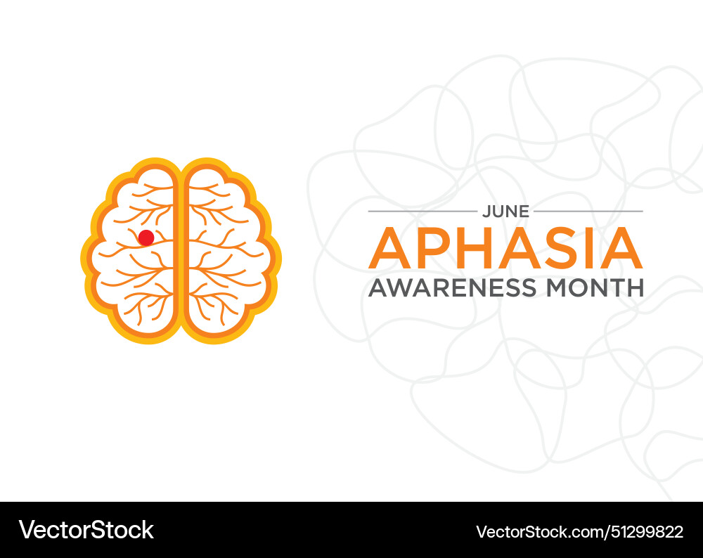 Aphasia awareness month in june Royalty Free Vector Image