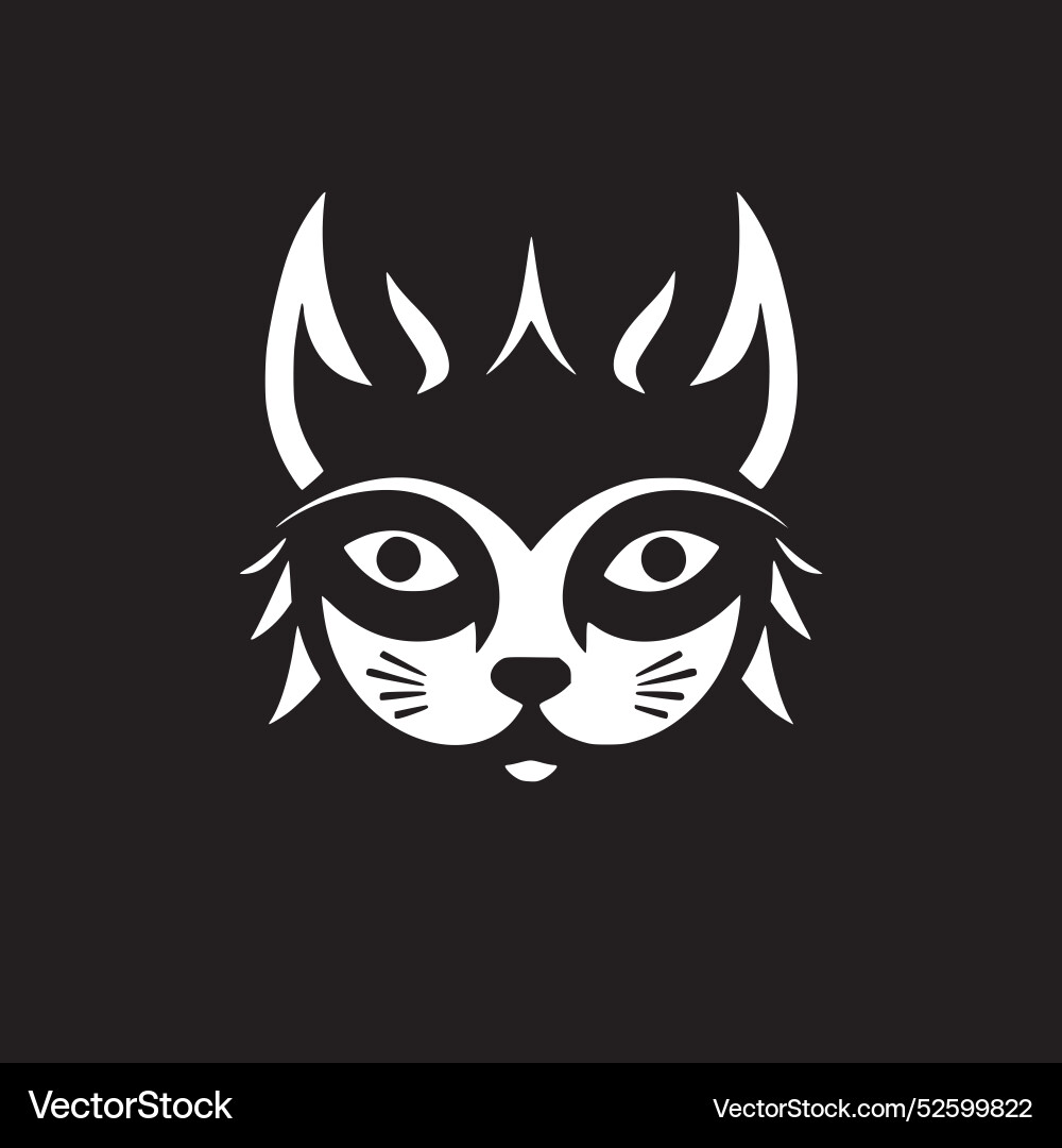 Cat - minimalist and flat logo Royalty Free Vector Image