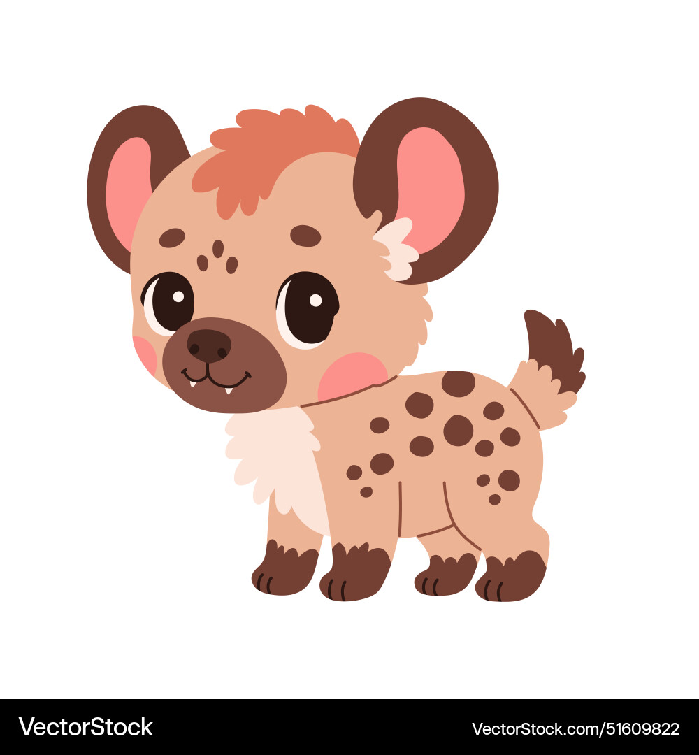 Cute cartoon hyena childish Royalty Free Vector Image