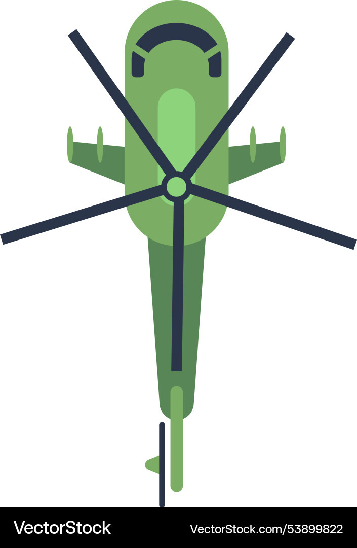 Green Helicopter Top View Icon Royalty Free Vector Image