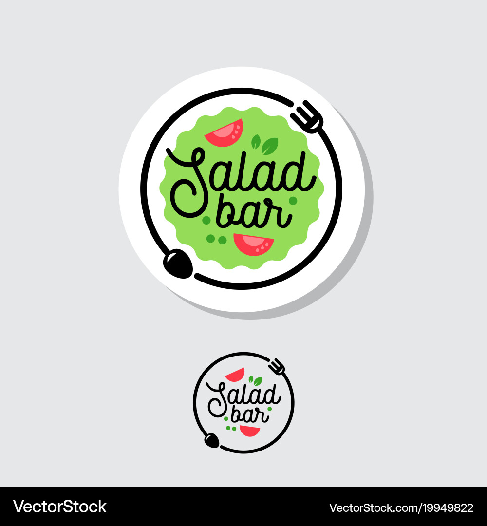 Logo salad bar cafe restaurant emblem Royalty Free Vector