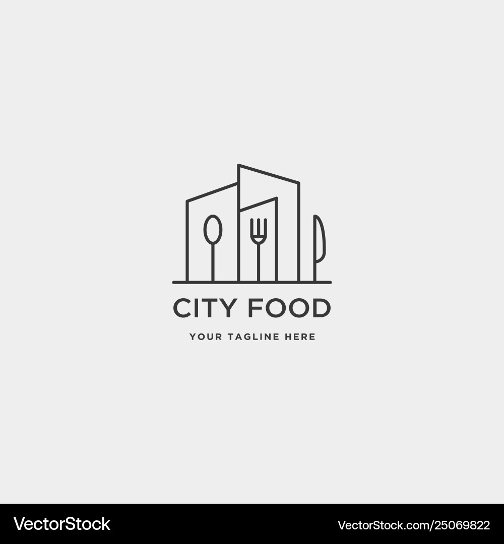 Modern Food Logo - Simple & Clean Royalty Free Vector