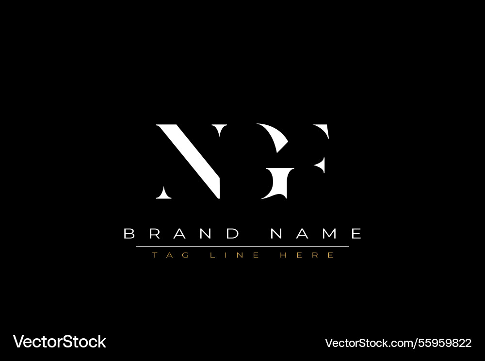 Ngf abstract letter logo design Royalty Free Vector Image