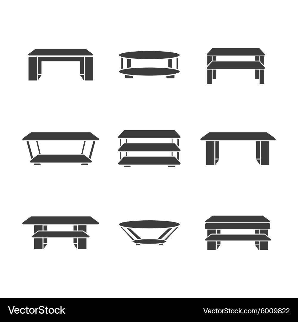 Set of tables Royalty Free Vector Image - VectorStock