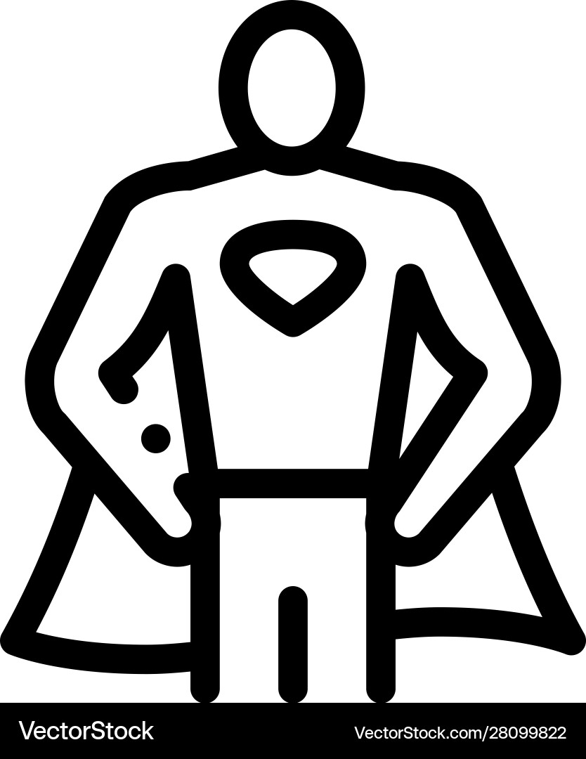 Superman full growth icon outline Royalty Free Vector Image