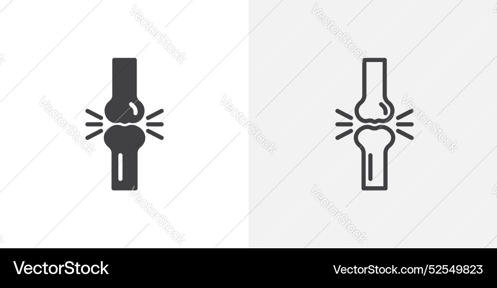 Arthritis pain thin line icon set Royalty Free Vector Image