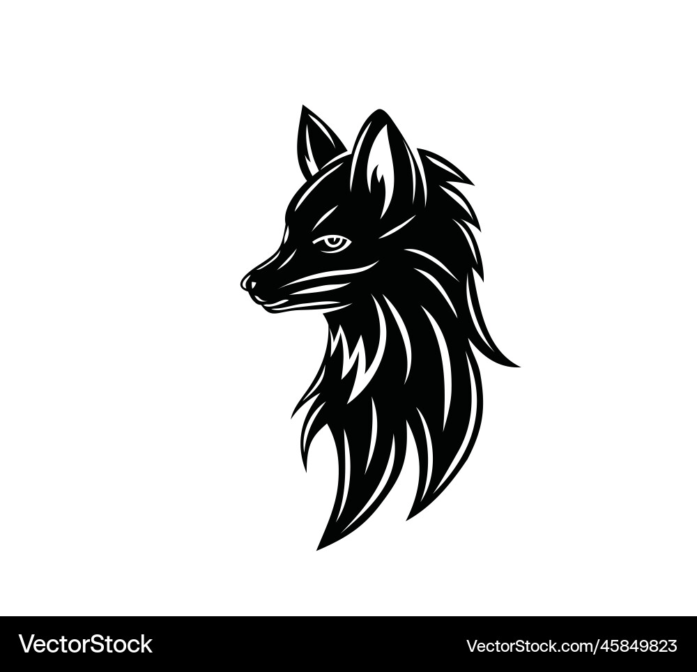Fox head silhouette Royalty Free Vector Image - VectorStock