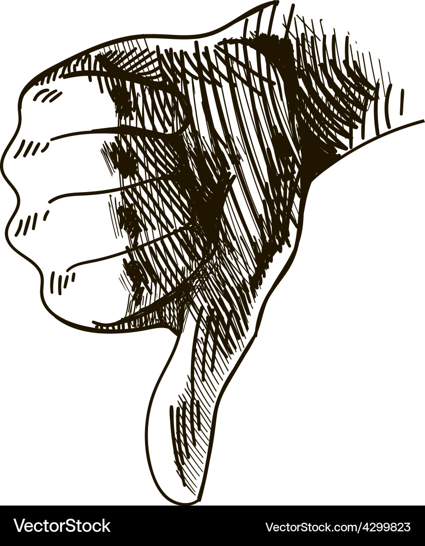 Hand drawn dislike Royalty Free Vector Image - VectorStock