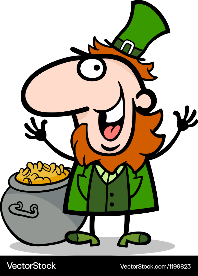 Happy leprechaun cartoon Royalty Free Vector Image