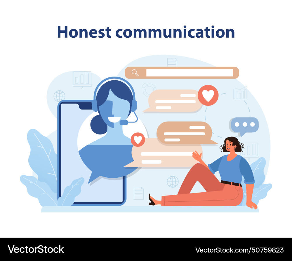 Honest communication a customer Royalty Free Vector Image