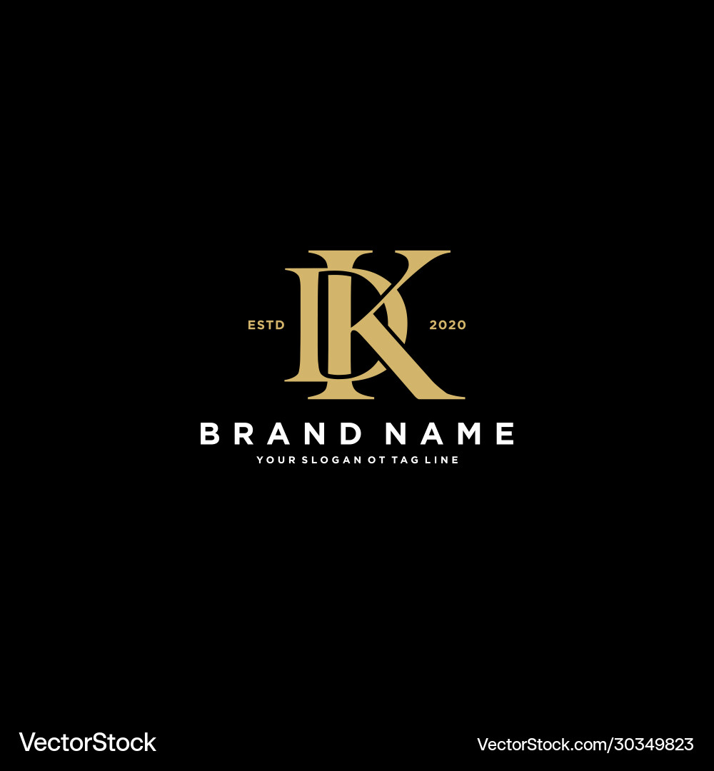 Letter dk logo design Royalty Free Vector Image