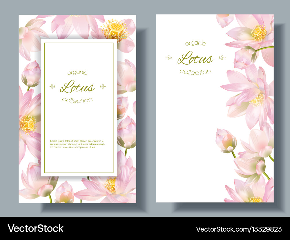 Lotus flower banners Royalty Free Vector Image