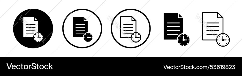 Time management icon set clock work project Vector Image