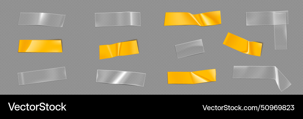 Transparent and yellow adhesive plastic tape patch