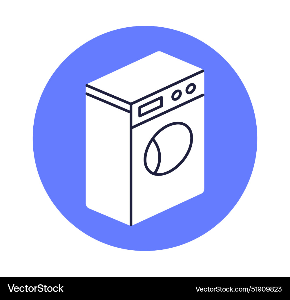 Washing machine circle icon laundry appliance Vector Image