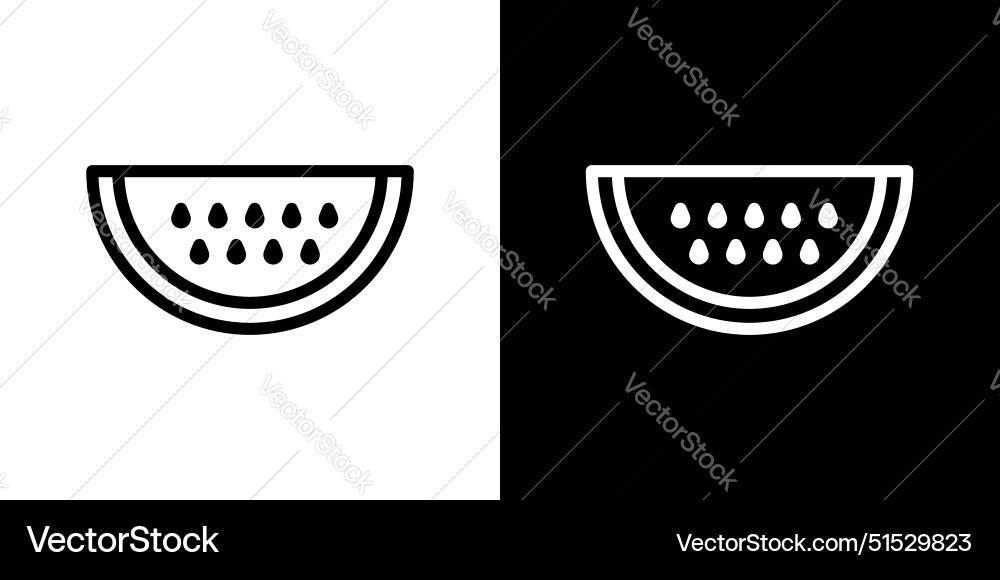 Watermelon icon set water melon slice symbol Vector Image