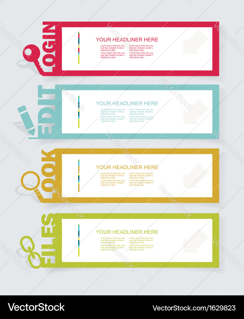 Web panel set Royalty Free Vector Image - VectorStock