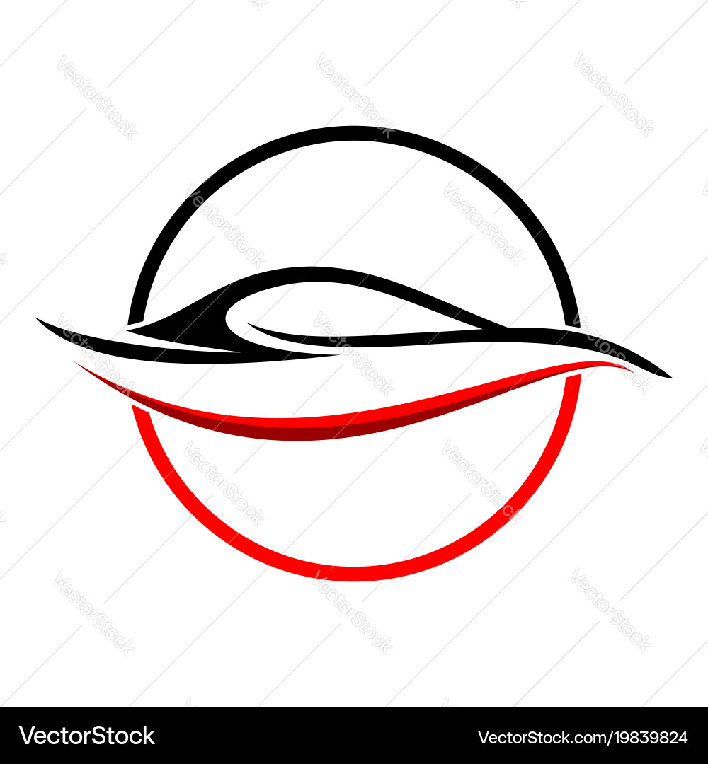 Circular abstract red car shape symbol Royalty Free Vector