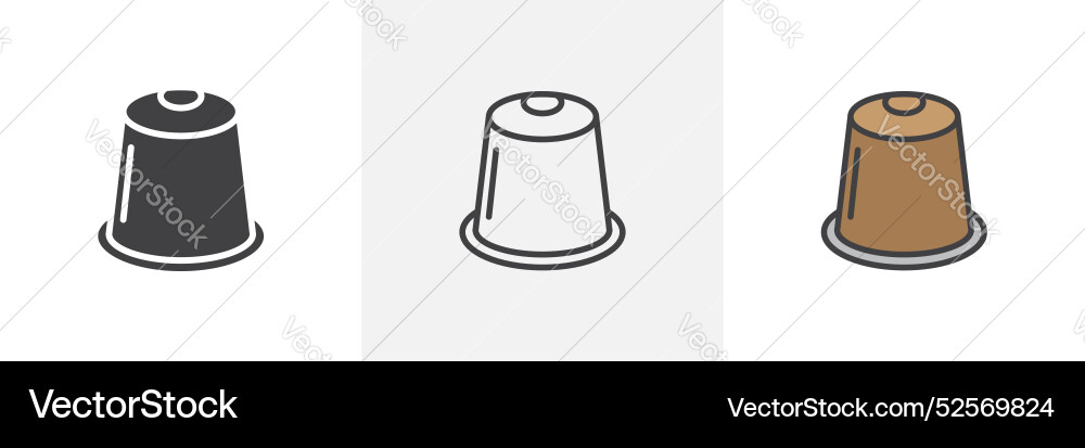 Coffee capsule icon set on white background Vector Image