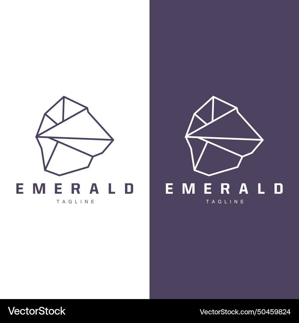 Gem diamond template gemstone logo design line Vector Image