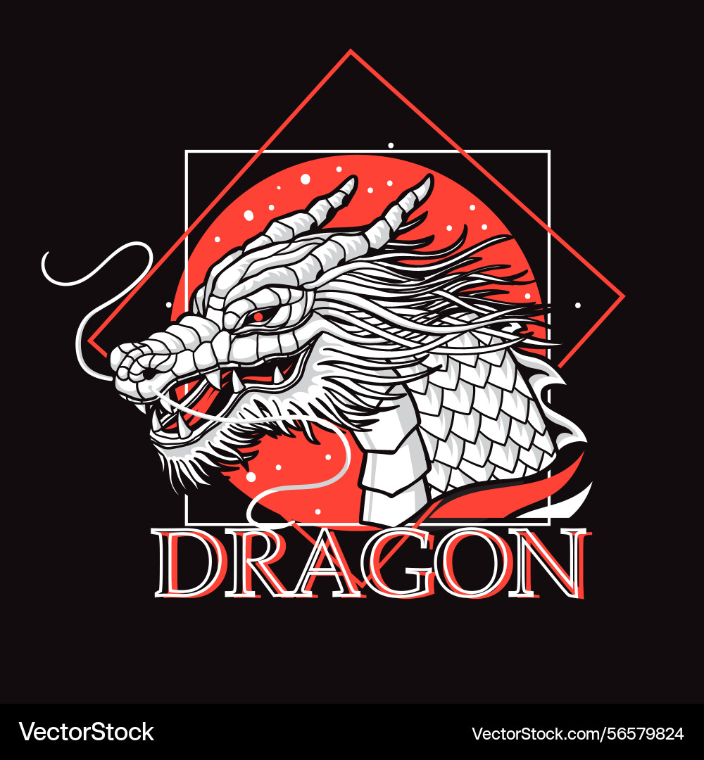 Hand drawn dragon head color Royalty Free Vector Image