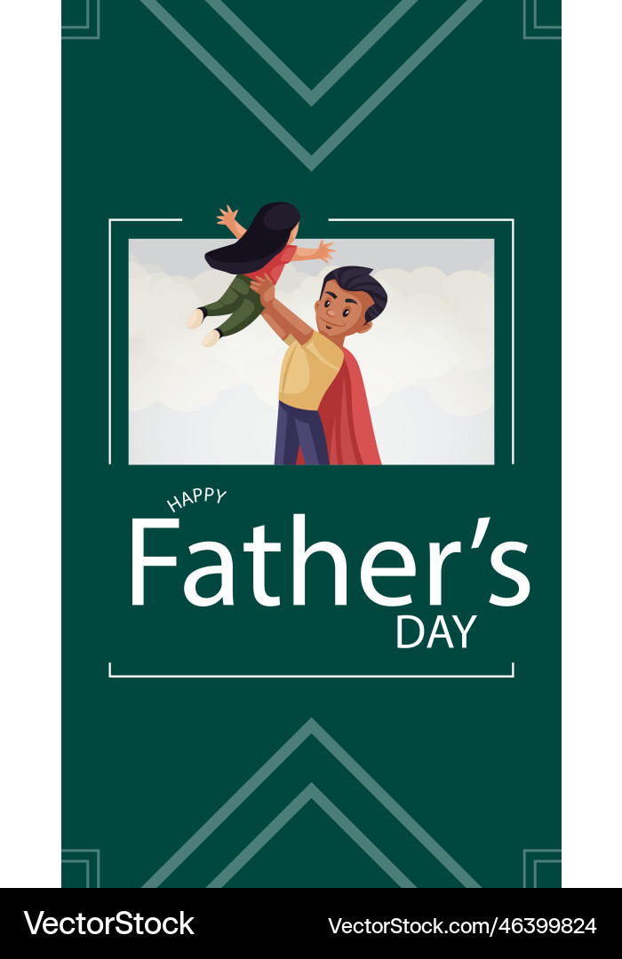 Happy fathers day portrait template Royalty Free Vector