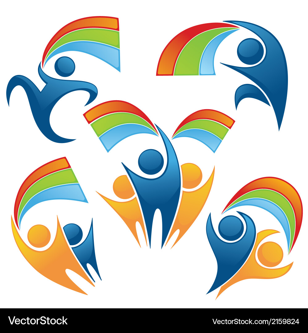 Rainbow people Royalty Free Vector Image - VectorStock