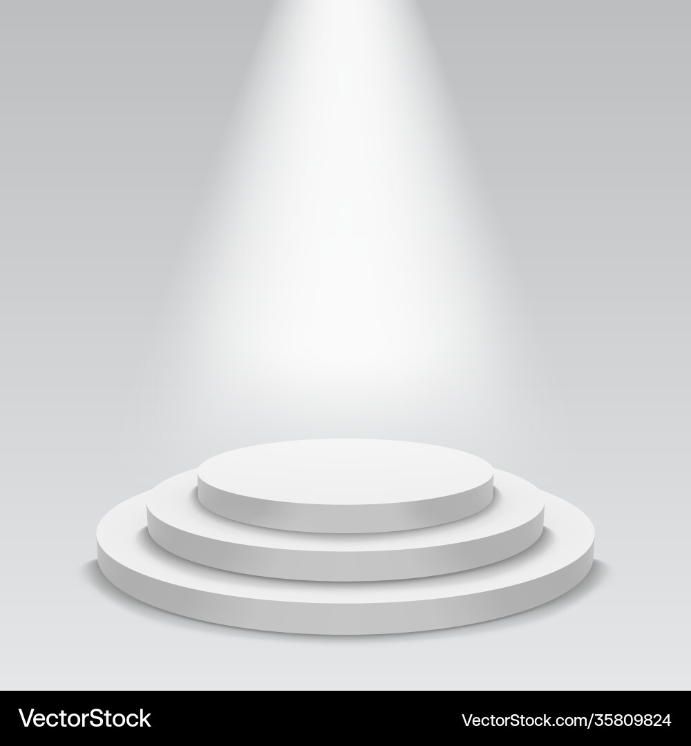 Realistic white podium empty stage Royalty Free Vector Image