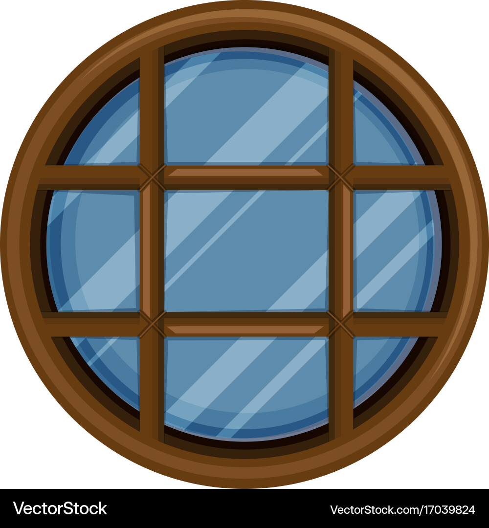 Round window with glass Royalty Free Vector Image