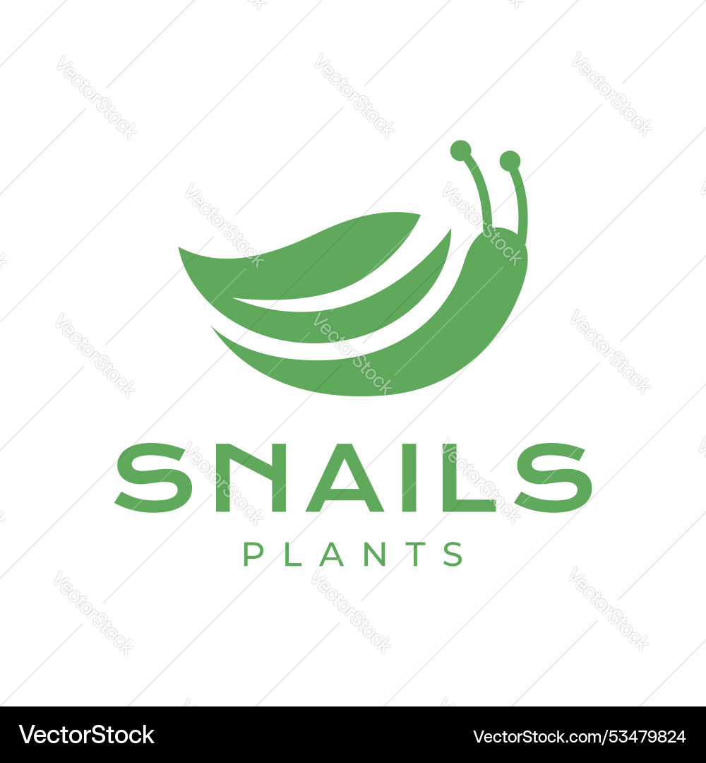Snails with shell leaf nature mascot animal Vector Image