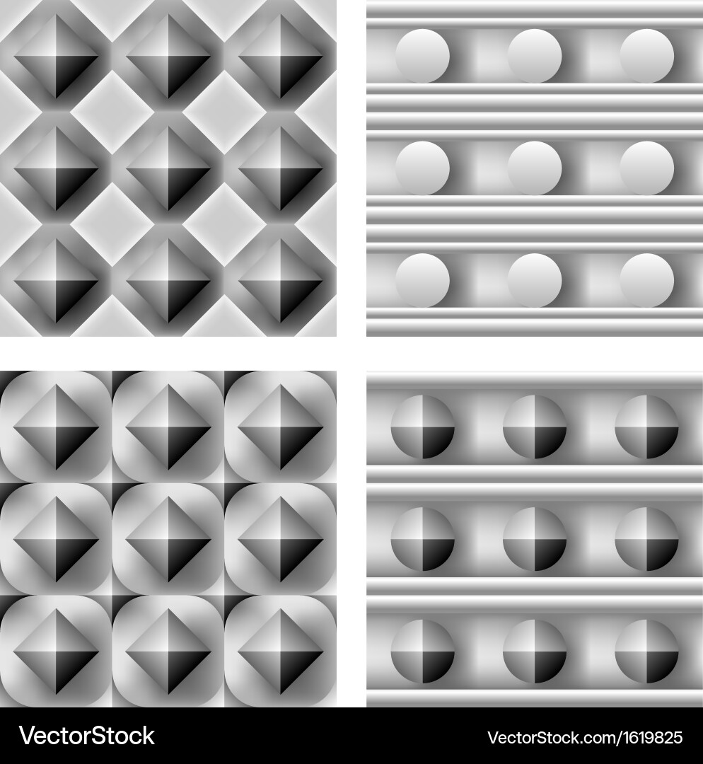 3d geometric pattern set Royalty Free Vector Image