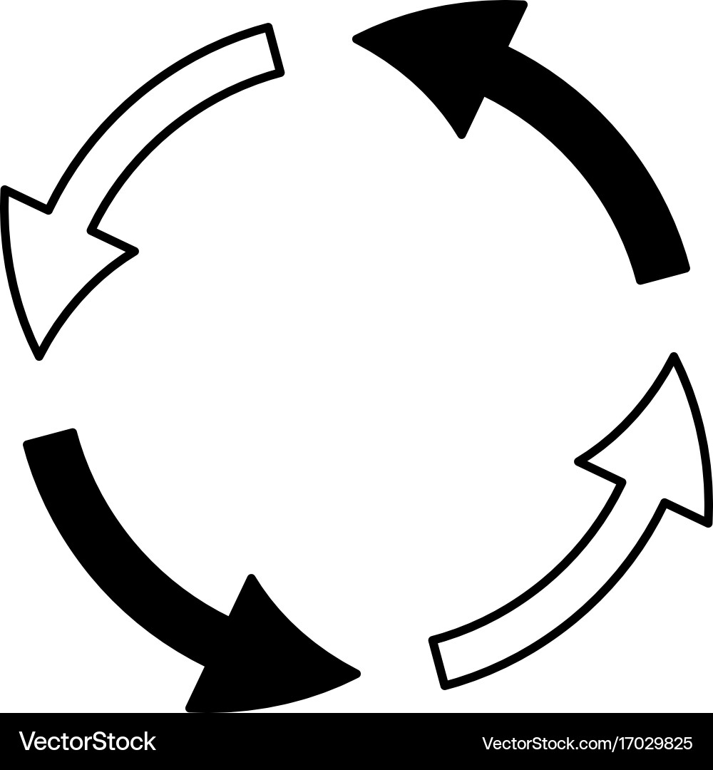 Arrows around circle direction abstract Royalty Free Vector