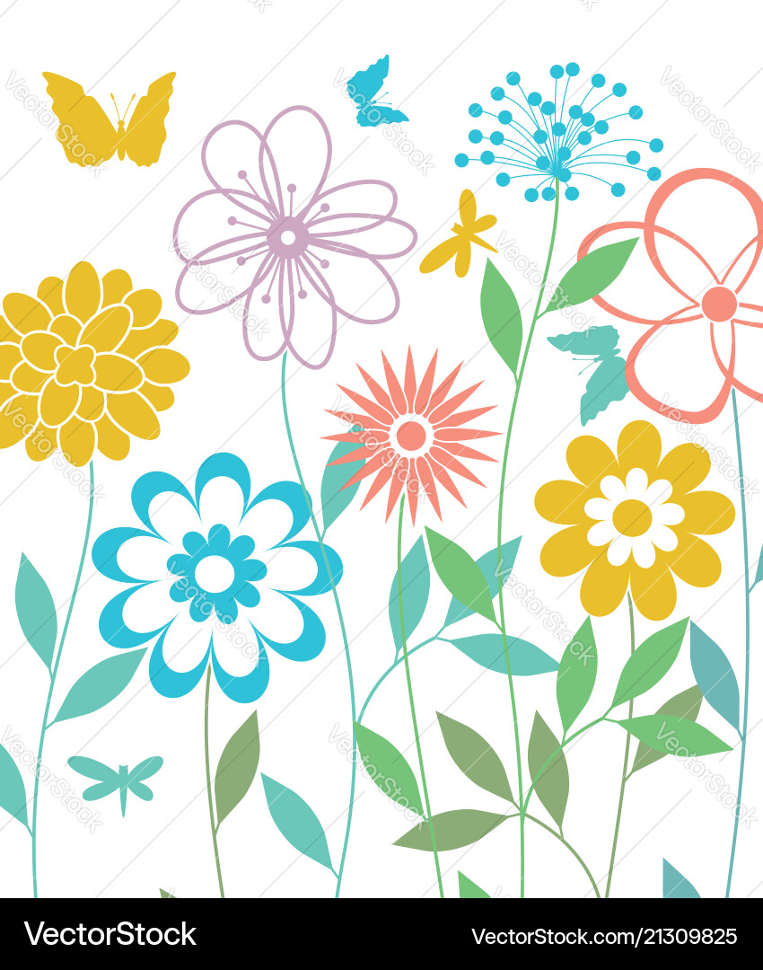 Background with spring flowers Royalty Free Vector Image