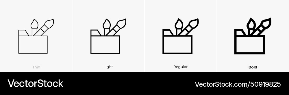 Brush settings icon thin light regular and bold Vector Image