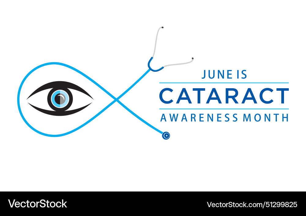 Cataract awareness month in june Royalty Free Vector Image