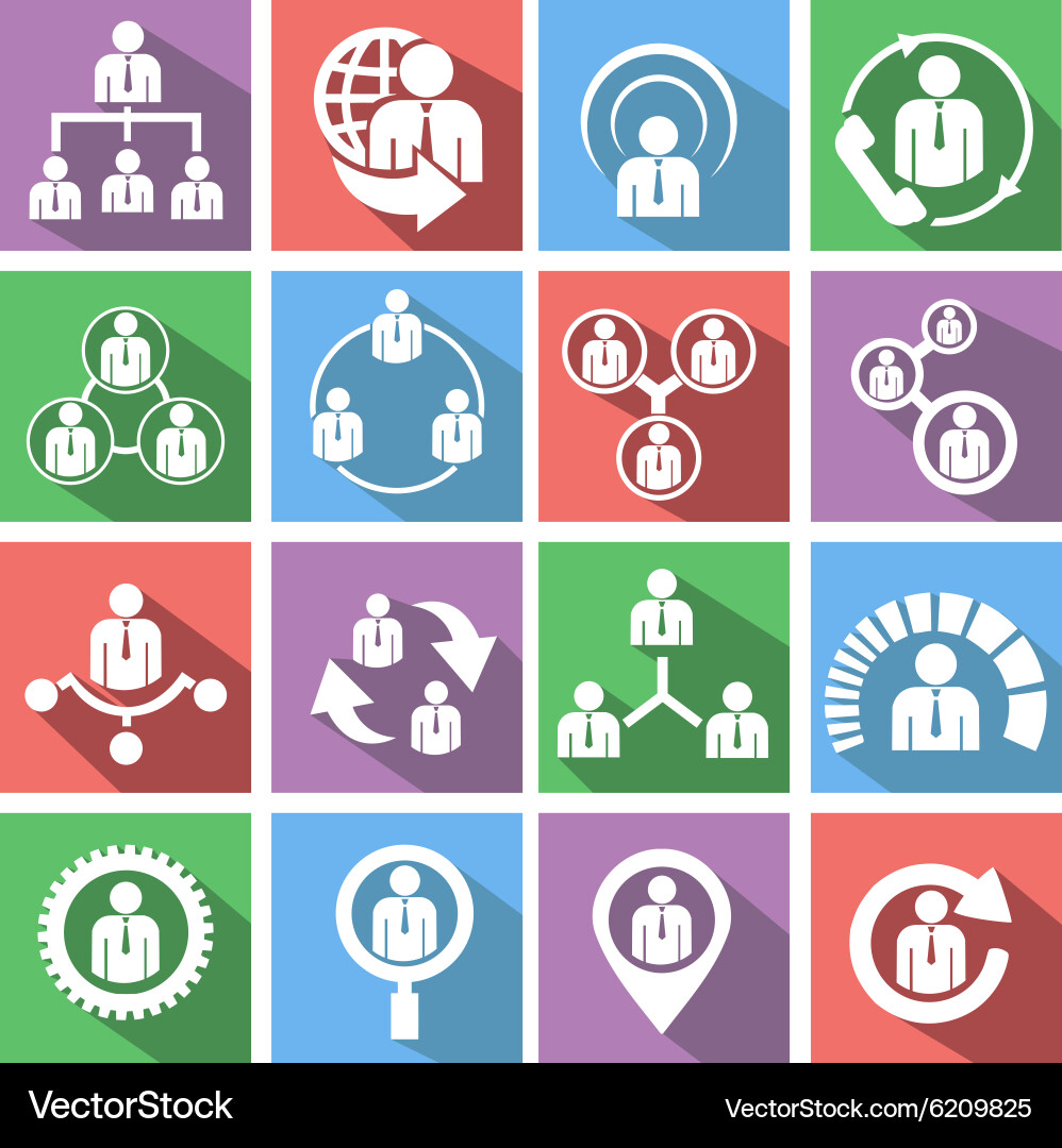 Human resources and management icons set Vector Image