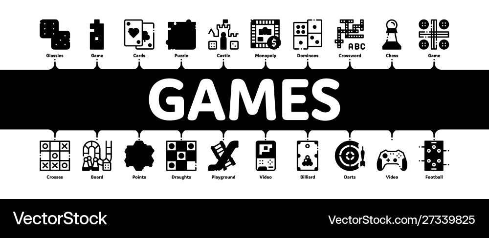 Interactive kids games minimal infographic banner Vector Image