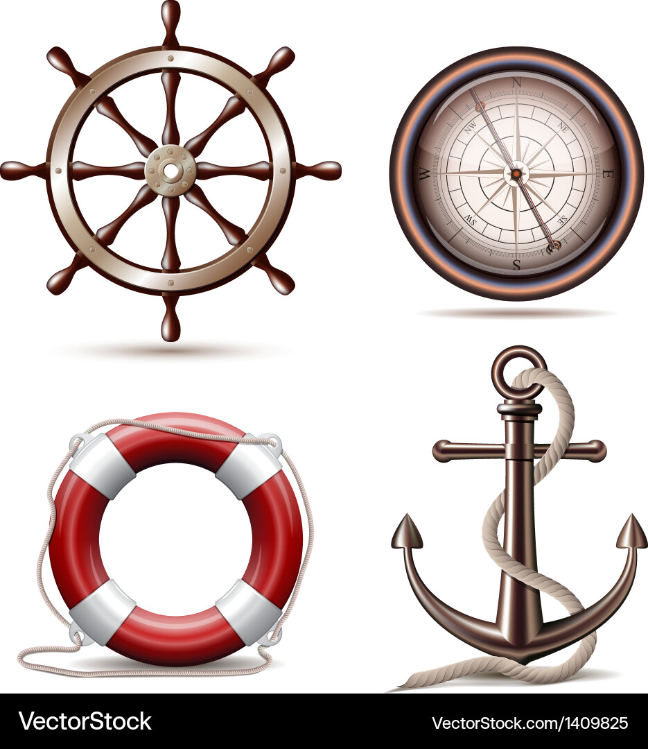 Marine Symbols Collection Royalty Free Vector Image