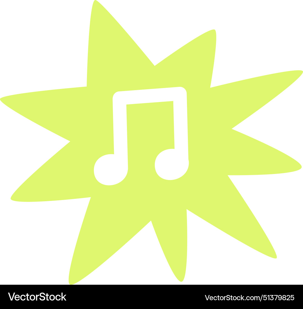 Music note in star icon Royalty Free Vector Image