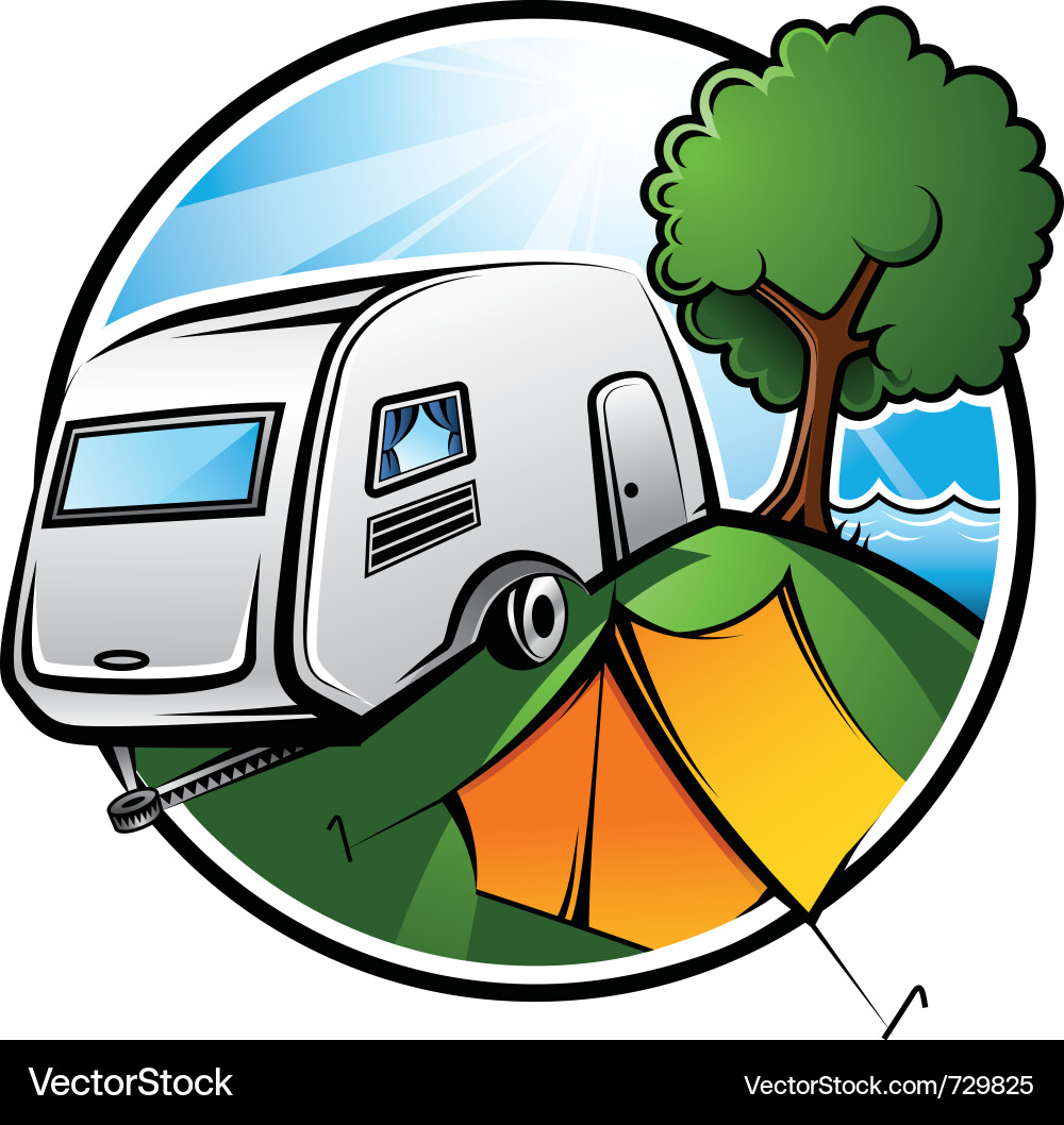 Sunny Camping Scene Royalty Free Vector Image - VectorStock