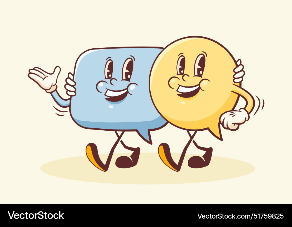 Talk language learning walking characters Vector Image