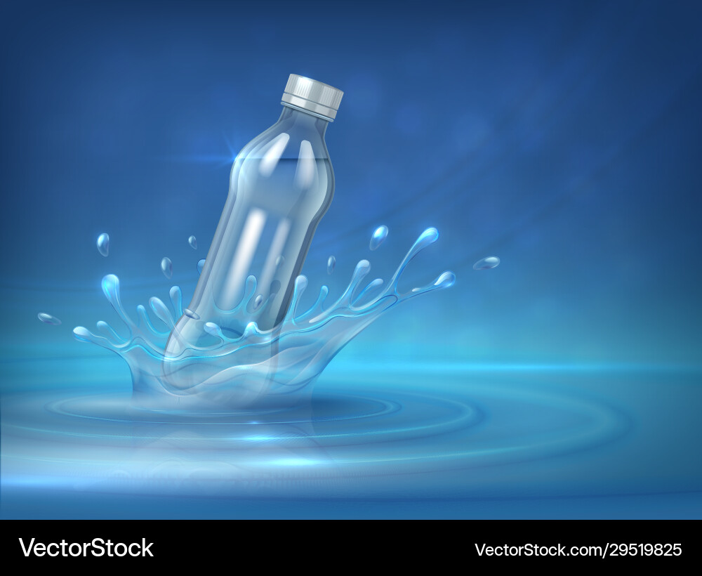 Water Bottle Splash Advertising Royalty Free Vector Image