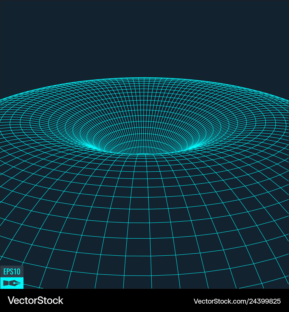 Wireframe torus background wormhole Royalty Free Vector