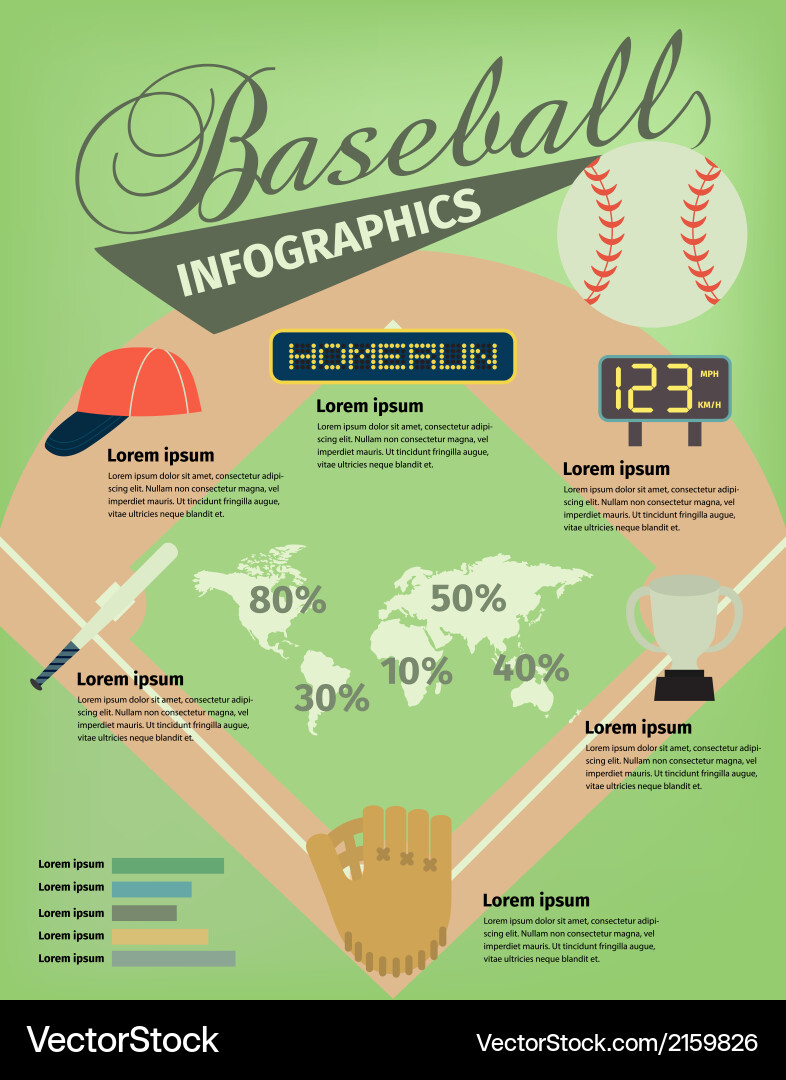 Baseball infographic Royalty Free Vector Image