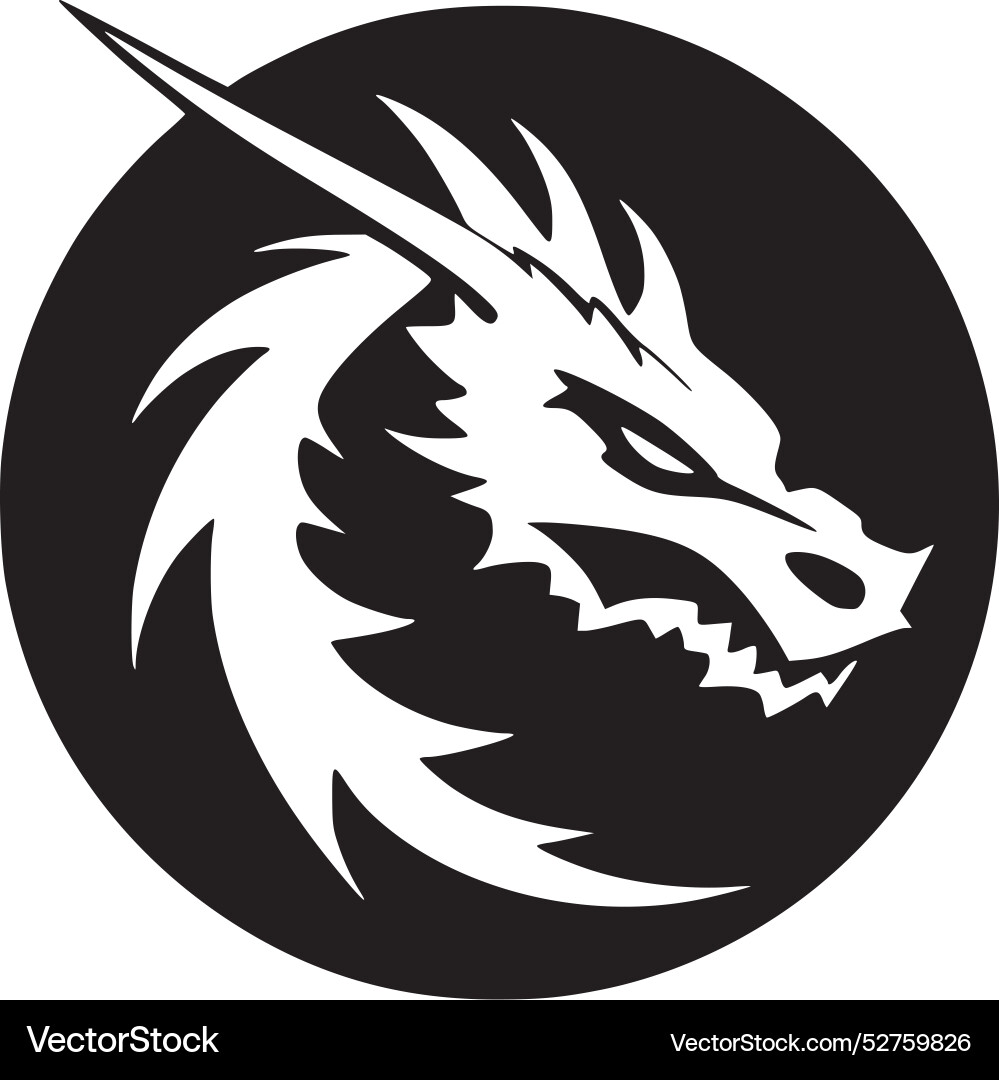 Dragon - minimalist and flat logo Royalty Free Vector Image