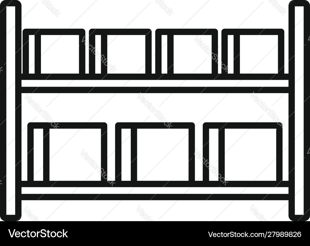 Parcel warehouse rack icon outline style Vector Image