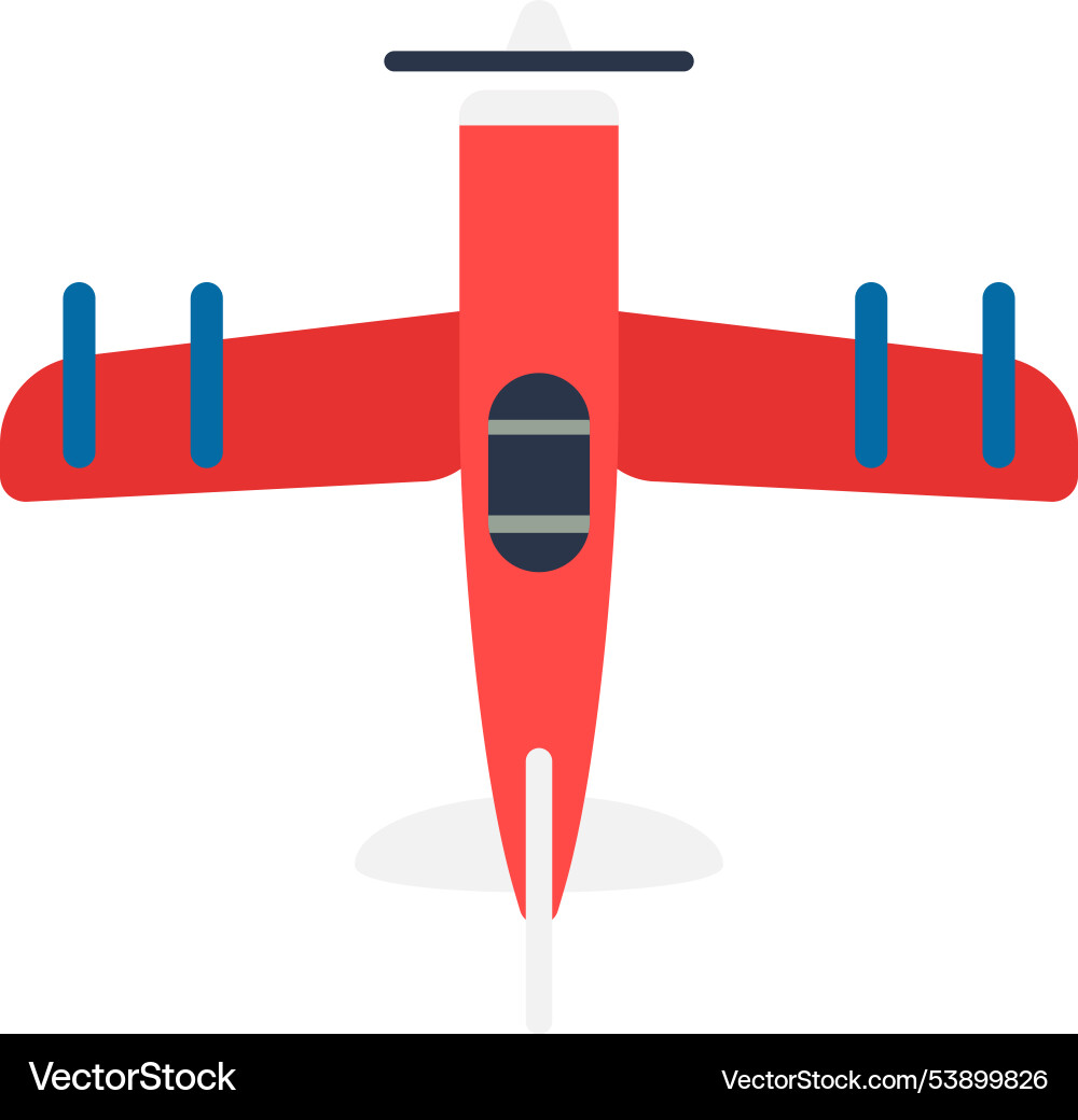 Plane top view flying aircraft color icon Vector Image