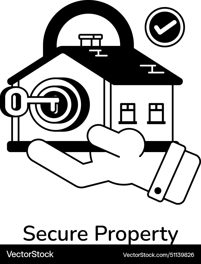 Secure property Royalty Free Vector Image - VectorStock
