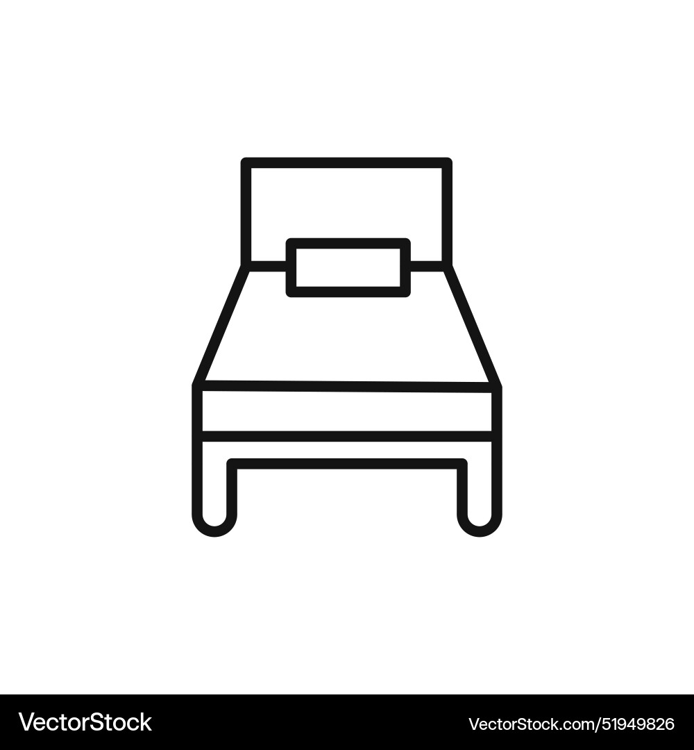 Single bed logo sign outline Royalty Free Vector Image