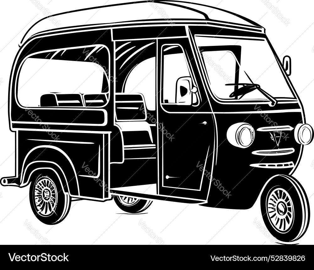 Urban velocity rickshaw logo tuk thrive Royalty Free Vector